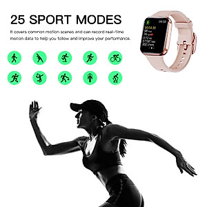 Smart Watches Fitness Watch for Men/Women Notification Reminder/Heart Rate/Blood Oxygen/Blood Pressure/Sleep Monitor Sports Activity Tracker Calories,Steps,Distance Compatible with Android iOS Phones