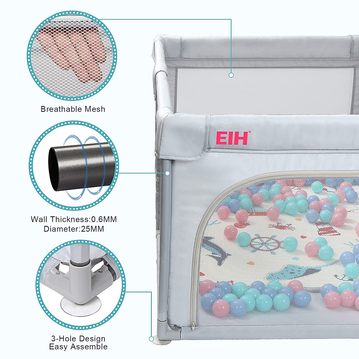 Baby Playpen, Playpens for Babies, Extra Large Playard for Baby, Kids Large Playard with XPE Crawling Mat, Kids Safety Play Center Yard with gate, Indoor & Outdoor Kids Activity Center