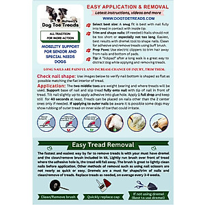 Dr. McHenry's Dog Toe Treads, Set of 24, Adhesive, Cleaning Brush, Increased Traction, Dog Mobility Support, X-Large Kit- Weight: 60-150 lbs. Net Weight 1.6 oz.