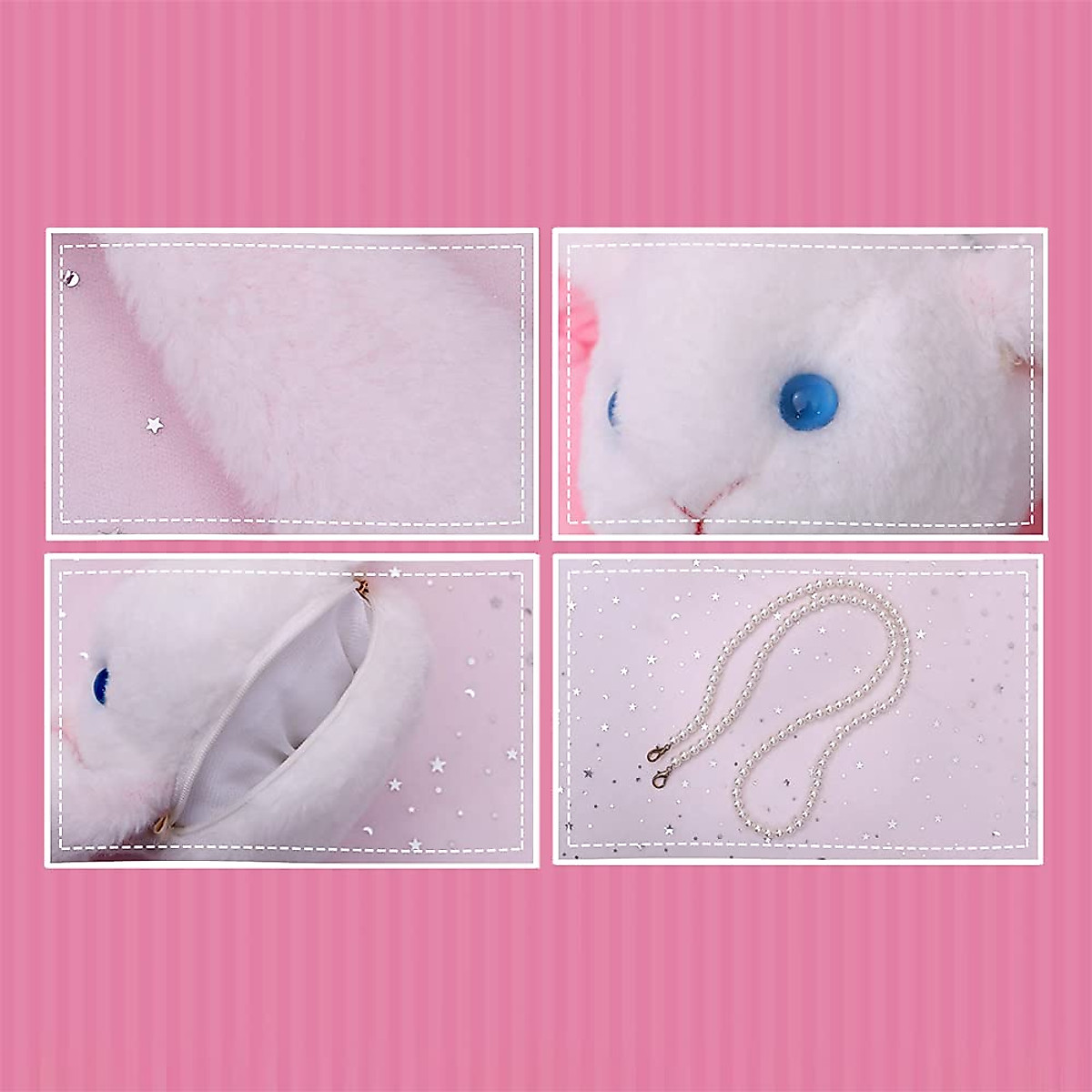 SUVCOTIN Plush Bunny Bag Crossbody One Shoulder Lolita Rabbit Women Bag for Kids Gift (Green Bunny)