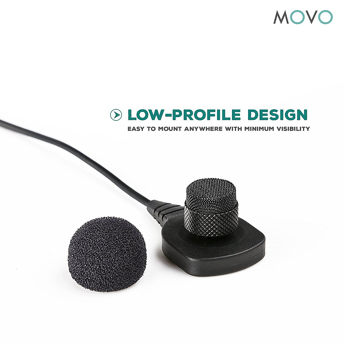 Movo LV-M5 Pin-On Lavalier Microphone for Crisp Audio Capture - Compatible with Cameras, Camcorders, and Recorders with 3.5mm TRS Connector - Pin Mic for Video Recording
