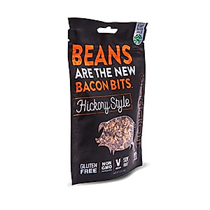 Beans Are The New Bacon Bits - Hickory Style - A Plant-based, Vegan, Non-GMO meat substitute made from Pinto Beans - 3 Ounce Bag - PACK OF 2