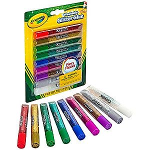 Crayola Washable Glitter Glue, Assorted Colors 9 ea (Pack of 3)