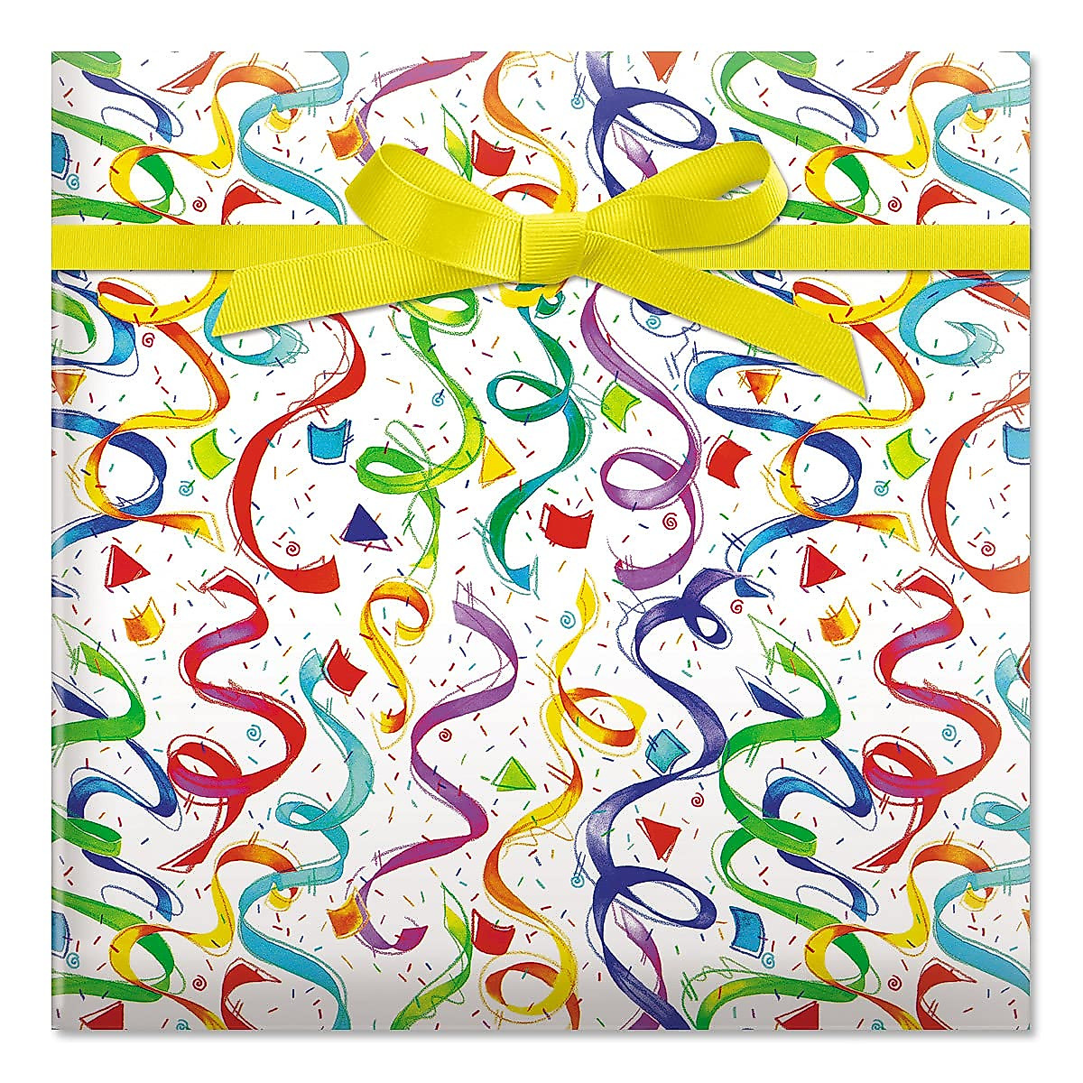 Happy Birthday Confetti Jumbo Rolled Gift Wrap - 23 Inches x 32 Feet (61 Square Feet Total), Peek-Proof, For Birthdays, Graduations, Baby Showers and More