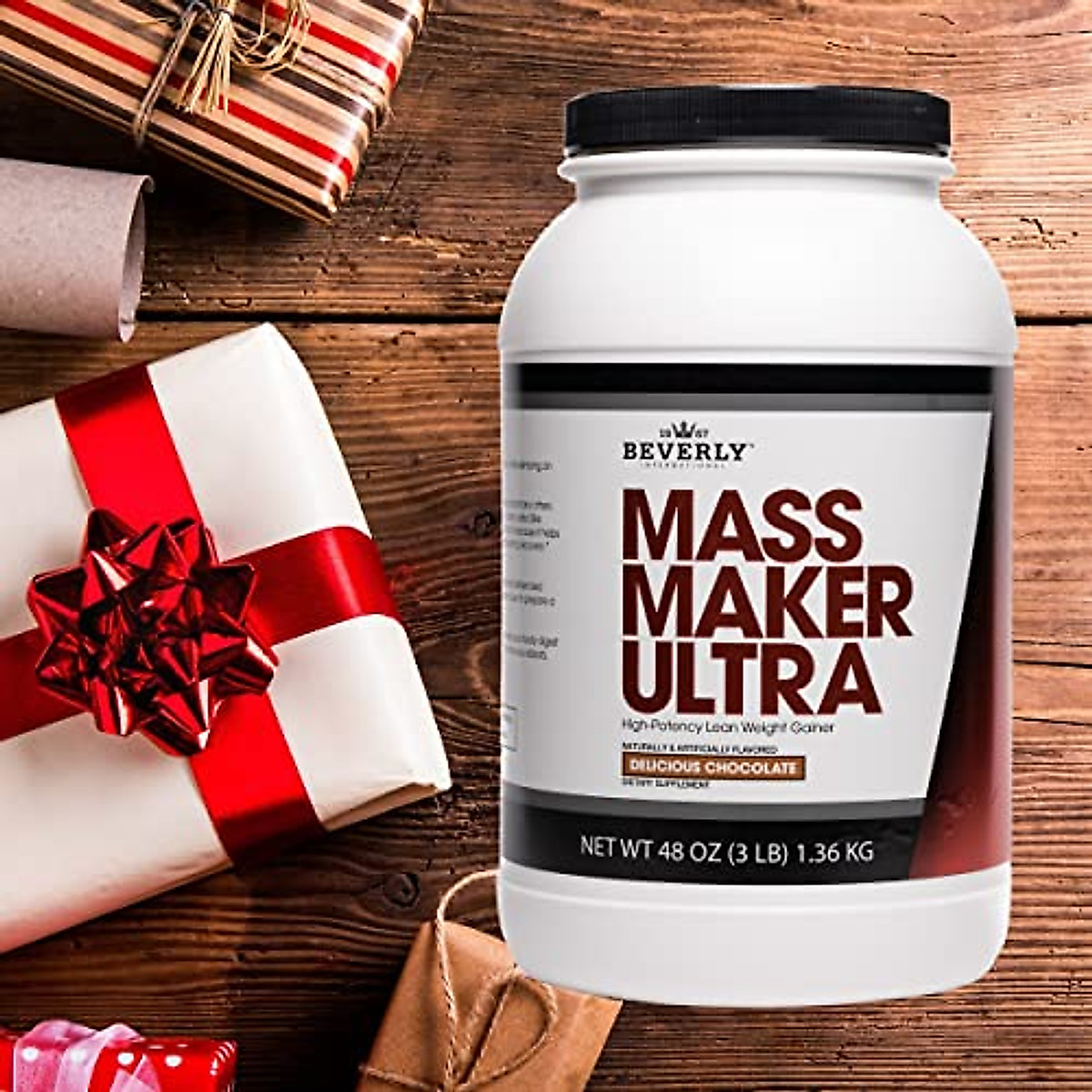 Beverly International Mass Maker Ultra Chocolate, 14 Servings, 3lb. Build Lean Mass Like a Pro!! Milk Protein Isolate, Whey Protein Isolate + Egg. MCT Oil. Clean Carbs, Great taste!