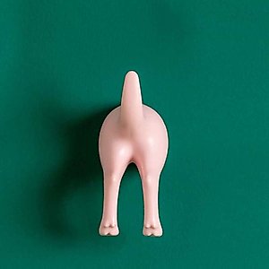Dog Tail Hooks,Wall Mounted Dog Butt Hook Door Hanger, Hat Coat Key Leash Towel Hanger, Key Holder for Wall Rustic Decor Dog Lovers Gifts(Pink)