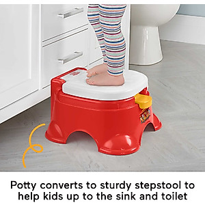 Fisher-Price Baby Daniel Tiger's Neighborhood Potty – Daniel Tiger and Friends Themed Convertible Toddler Training Toilet with Potty Ring and stepstool