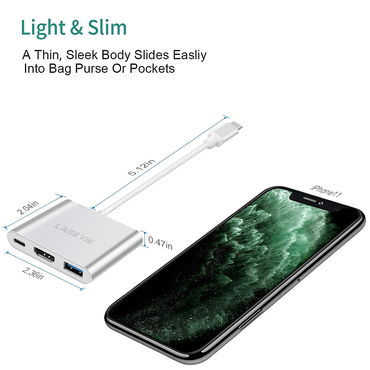 USB C HUB, 3-in-1 USB C Hub with 4K HDMI Adapter, 100 W Type C PD Power Delivery, USB 3.0, Compatible 2022-2016 MacBook Pro New Mac Air/Surface, More, Stable Driver Certified