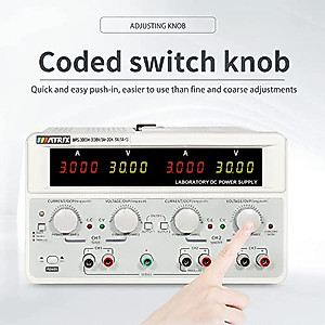 MATRIX MPS-3005H-3 Triple Linear DC Power Supply,30V 5A Adjustable Variable Low Ripple Benchtop DC Power Supply Digital Regulated Lab Grade with 4 Digits Display with Series and Parallel Mode