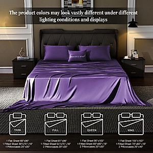Whitney Home Textile Queen Size Sheet Set - Rayon Derived from Bamboo, Luxury Cooling Bed Sheets, 16" Extra Deep Pocket, Soft & Breathable Hotel Bedding Sheets and Pillowcases Sets