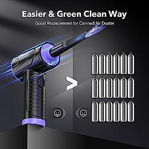 Compressed Air Duster Air Blower - 110000RPM Powerful Electric Air Duster Keyboard Cleaner for Computer PC Cleaner Car Duster Replace Canned Dust Off Rechargeable Cordless Compressed Air Can 6000mAh