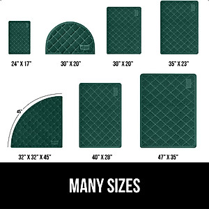 GORILLA GRIP Cat Litter Box Mat, 35x23, Water Resistant Kitty Litter Trapping Mat, Textured Backing, Easy to Clean, Less Waste and Clean Floors, Kitten Supplies for Indoor Cats, Soft on Paws, Green