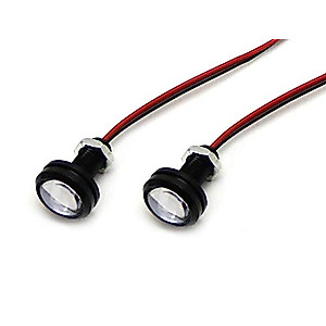 iJDMTOY 2pcs Ice Blue 3-SMD High Power Projector LED Eagle Eye Lights w/Back Bolt-On Screws For Parking Lights, Driving Fogs, etc