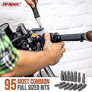 Hi-Spec 101pc Multi Bits Screwdriver & Ratcheting Handle Tool Set Kit. Complete 1/4” Hex Screwdriving with Tamper Proof Security Driver Bits
