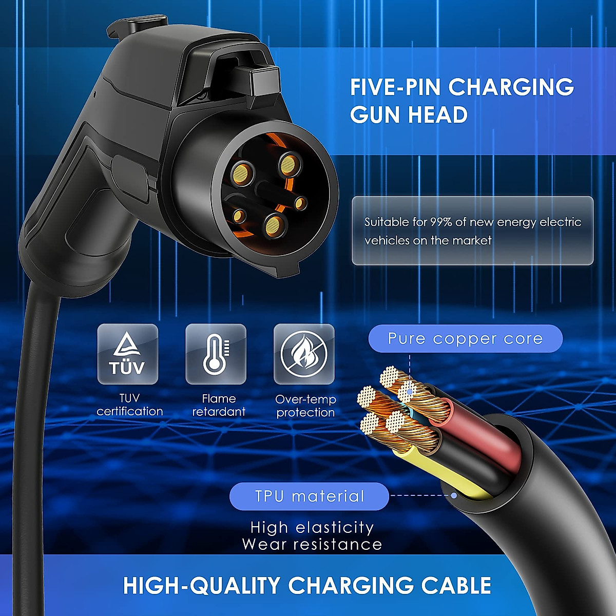 Evjuicion Level 2 EV Charger Nema 14-50, 40Amp 240V Ev Chargers for Home Level 2 for All J1772 Electric Car, WiFi APP Enabled EVSE 16FT Cable Electric Car Home Charging Stations,Delay Timer