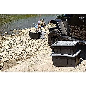 ECOstorage 4427EBKDC.02 Box Tough Recycled Plastic Storage Container, 27 Gallon, Black, 2 Count