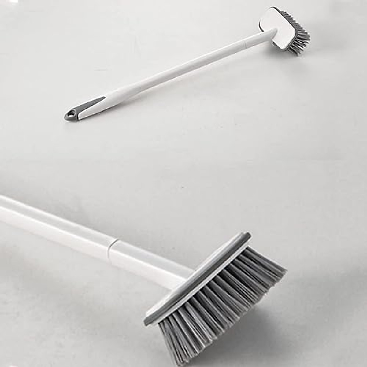 Floor Standing Brush Toilet Brush Plastic Long Handle Toilet Cleaner Brush Compact Bathroom Toilet Bowl Brush and Stand