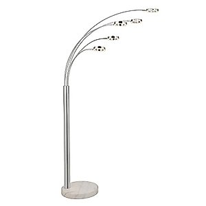 VONLUCE Bright LED Floor Lamp with 5 Lights, Modern Dimmable Task Standing Light Fixture with Stable Marble Base for Living Room Office, Contemporary Touch Arch Pole Lamp with Five Adjustable Heads