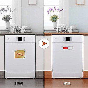 Dishwasher Magnet Clean Dirty Sign Shutter Only Changes When You Push It Non-Scratching Strong Magnet or 3M Adhesive Options Indicator Tells Whether Dishes are Clean or Dirty (Modern Silver)
