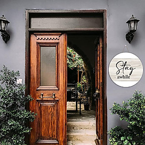 Polilike Rustic Round Wood Sign Howdy Western Cowboy Gnome Sign Wooden Hanging Sign Indoor Outdoor Wall Decor Farmhouse Porch Wreaths Decorations Housewarming Gift 12x12 Inch