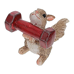 Accessories Miniature Squirrel Figurine Weightlifting Squirrel Animal Micro Landscape Decor for Plant Pots Bonsai Craft Decor Home Decor