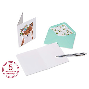 Papyrus Blank Cards with Envelopes, Woodland Animals (20-Count)