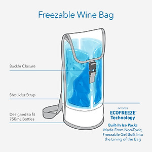PackIt Freezable Wine Bag, Celebration Dot, Built with EcoFreeze Technology, Foldable, Reusable, Shoulder Strap with Buckle Closure, Perfect for Adults and Drinks On-the-Go