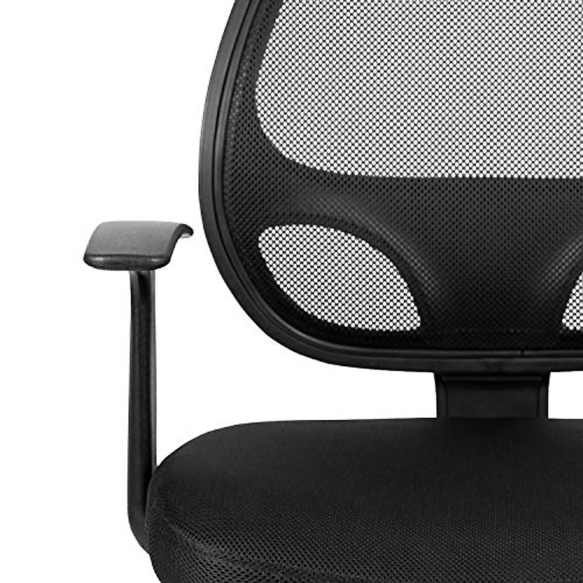 Flash Furniture Mallard Mid-Back Black Mesh Swivel Ergonomic Task Office Chair with T-Arms - Desk Chair