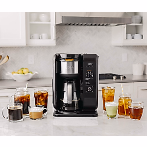 Ninja Hot and Cold Brewed System, Auto-iQ Tea and Coffee Maker with 6 Brew Sizes, 5 Brew Styles, Frother, Coffee & Tea Baskets with Glass Carafe (CP301)