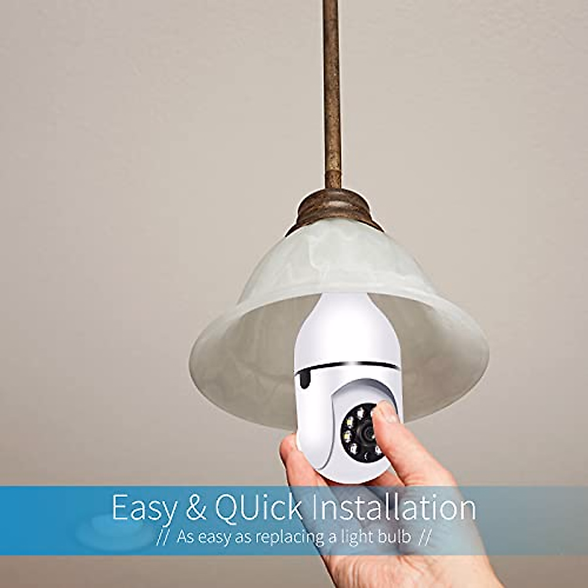 Qilmy Pan Tilt Security Camera, Full-HD 1080P Wireless Wi-Fi IP Camera, Home Surveillance CCTV Cameras with Motion Detection Alarm/Night Vision/Remote Viewing (Ful HD 1080P)