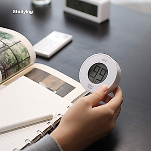 Mooas Dial Cooking Timer, Count Up/Countdown Digital Timer, Kitchen Timer, Loud Alarm, Big Digits, Magnetic Timer, Ideal for Cooking, Studying, Exercising, Working