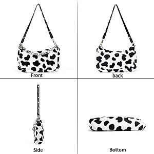 Veediyin fluffy bag cute tote bags Crossbody bags Handbag Plush Faux Fur animal print purses for women (White NN)