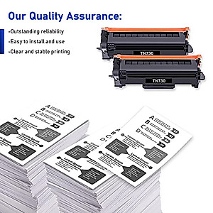 TN730 TN-730 TN 730 Toner: 2 Pack High Yield Black Compatible Toner Cartridge Replacement for Brother MFC-L2710DW HL-L2395DW DCP-L2550DW HL-L2350DW MFC-L2750DW HL-L2395DW Printer Ink