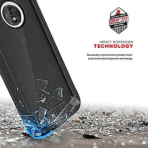 Zizo Ion Series Compitable with Moto e5 Cruise Case Military Grade Drop Tested with Tempered Glass Screen Protector e5 Play Black Smoke