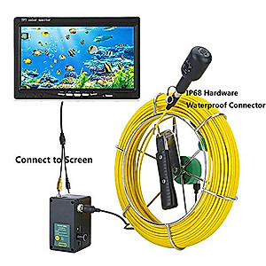 TEmkin Pipe Inspection Camera 7-Inch Monitor 1080P Hd Dual Camera Lens Drain Sewer Pipeline Industrial Endoscope Pipe Inspection Video Camera, Easy to Use,50M/50M