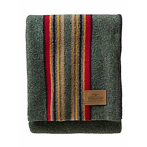 Pendleton Yakima Camp Wool Throw Blanket, Green Heather Mix, One Size