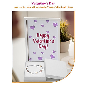 MESHA Cardboard Jewelry Gift Boxes for shipping, Glossy Small Gift boxes for Necklace Ring Bracelet Earring Cotton Filled Jewlery Box with Lids, White 3.5x3.5x1 Inch, 20 Pieces