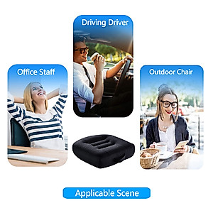 JYBBGO Adult Booster Seat for Car, Cushion Heightening Height Boost Mat, Breathable Mesh Portable Car Seat Pad Angle Lift Seat for Car, Office,Home