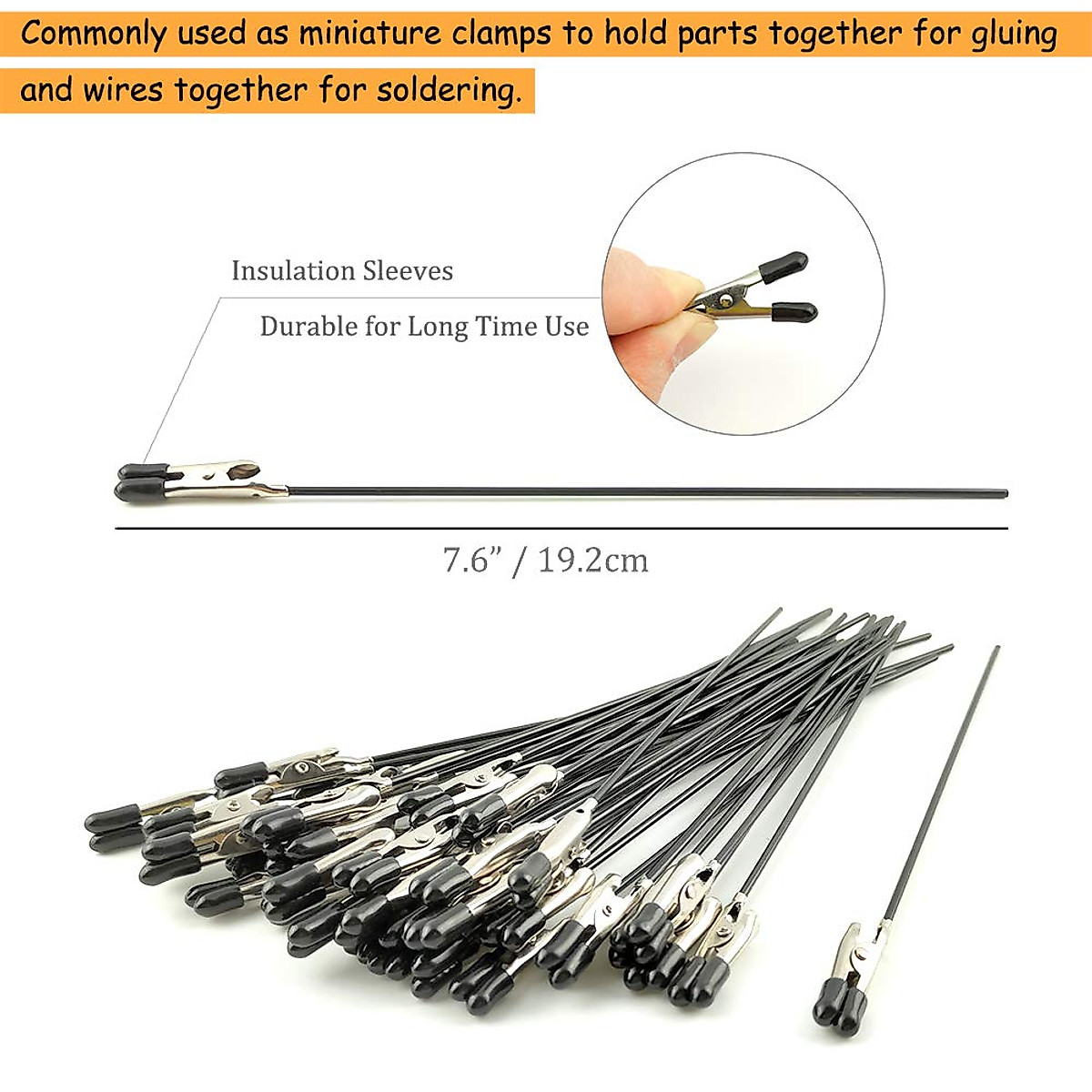 MAY.T Model Painting Alligator Clip Sticks 20PCS with Stand Base 1PCS for Airbrush Hobby Model Parts