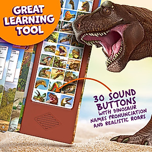 Dinosaur Toys for Kids 3-5 5-7 2-4 Year Old - Dinosaur Book with 30 Species Facts Names & Realistic Sounds - Dinosaur Gifts for Kids Boys Girls Toddlers