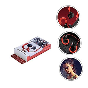 Hemobllo 1 Pair Earphones Workout Headphones Headphones Noise Cancelling Wired Headphones Ear Hooks for Earbuds Cheekbone Earphones Wired Earbuds for Running Red Headset Sports