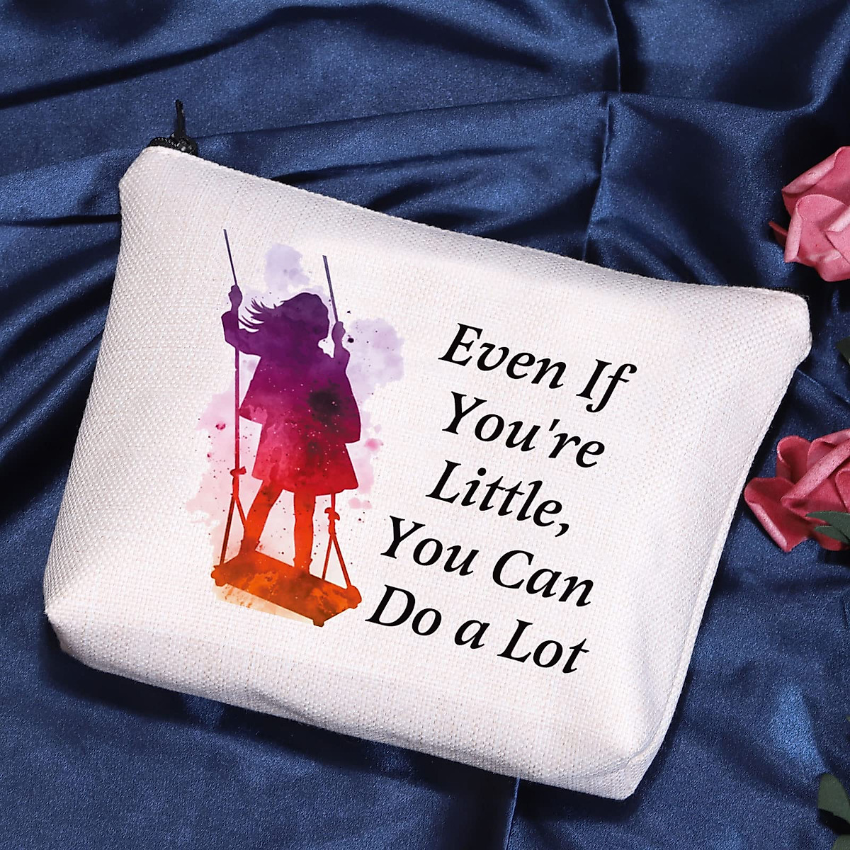 POFULL Matilda the Musical Inspired Gift Broadway Musical Gift Even If You're Little You Can Do a Lot Cosmetic Bag (Little Can Do a Lot)