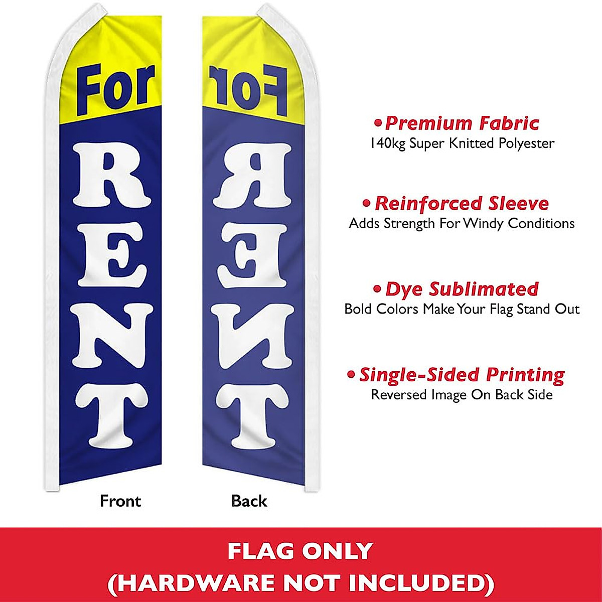 Infinity Republic Swooper Feather Advertising Flag - Perfect for Apartments, Offices, Homes - Red, White, Multicolored - 138 inches by 30 inches