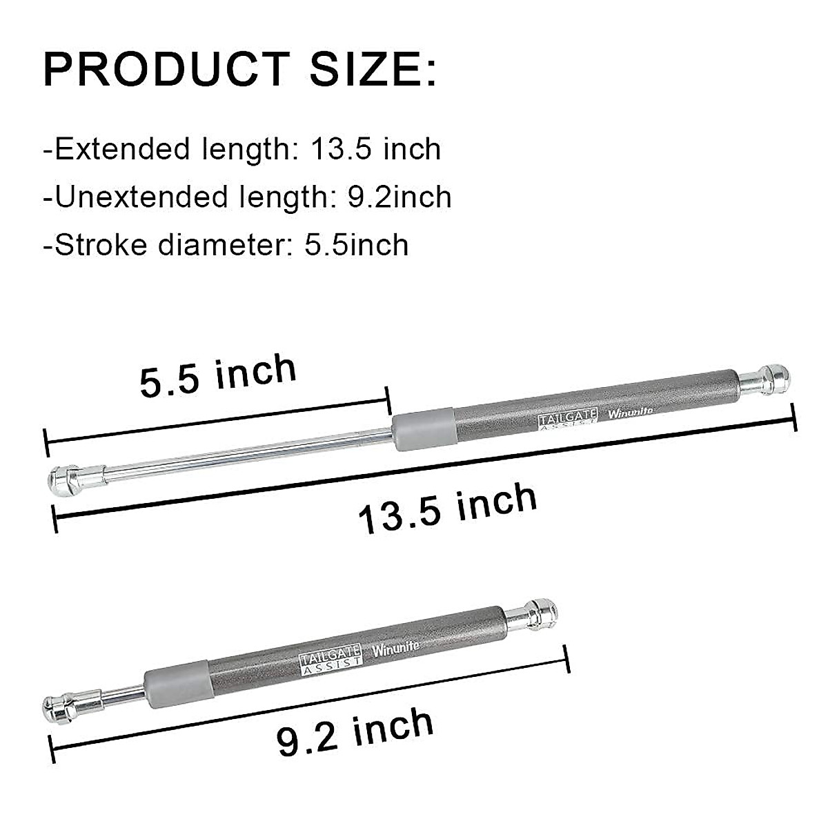 Winunite Compatible with 2015-2024 F150 Gray Tailgate Assist Shock Truck Lift Assist Fits for Truck Tailgate Accessories Soft Open Easy Down(All Tools Provided)