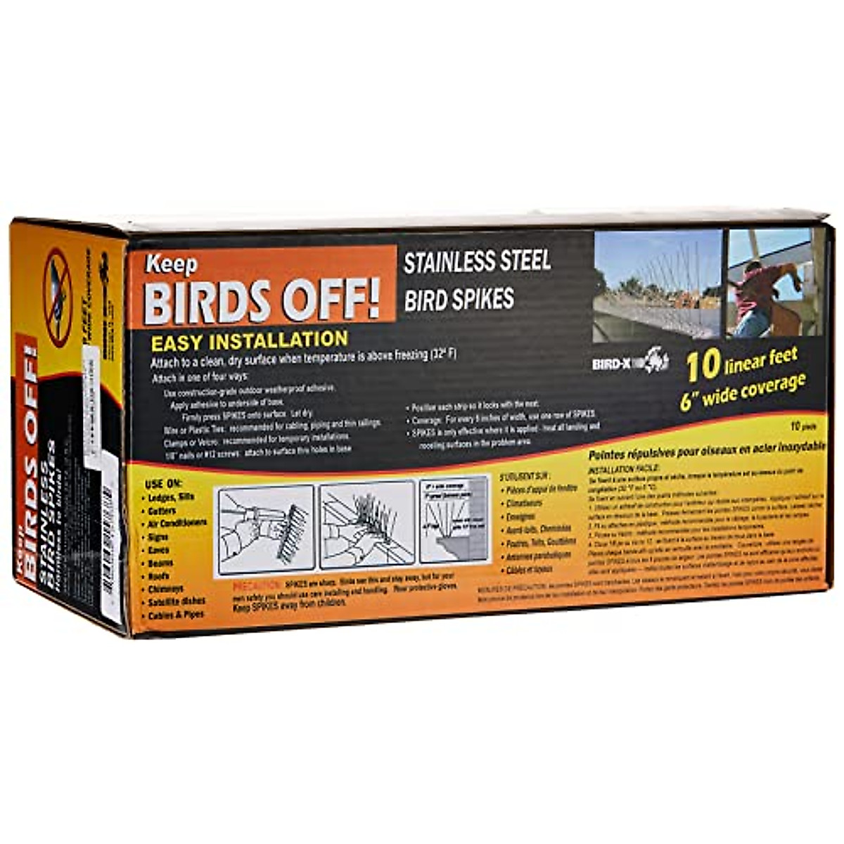 Bird-X Standard (STS-10-R) STAINLESS STEEL SPIKES-10, 10 feet