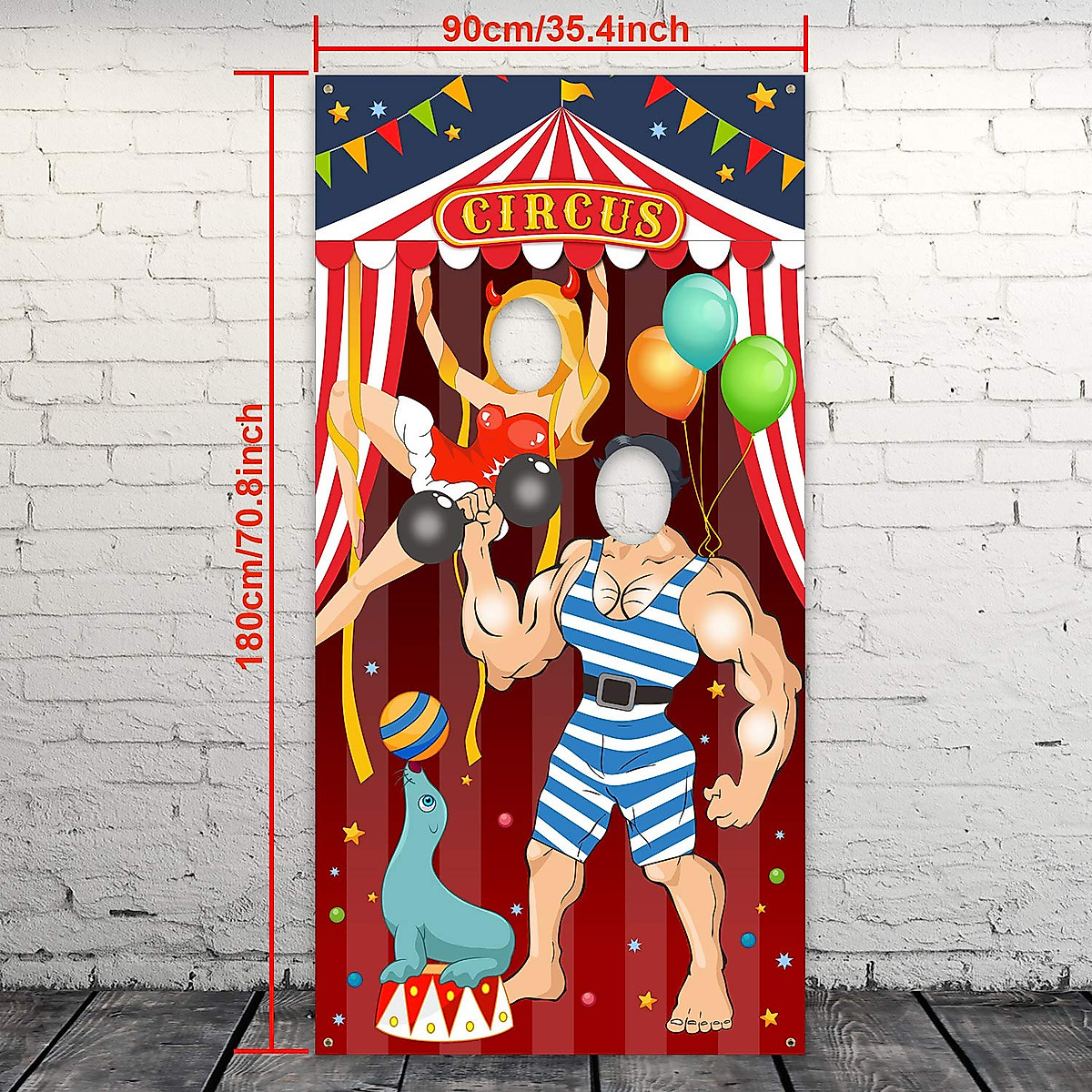 Carnival Circus Party Decoration Carnival Photo Door Banner Backdrop Props, Large Photo Door Banner for Carnival Circus Party Decor Game Supplies (Hercules)