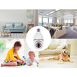 IZENGATE Light Bulb Security Camera,2.4GHz/5GHz Wireless WiFi 1080P Outdoor Cam, 360° Panoramic Motion Detection and Alarm Two-Way Audio E27 Socket,Home Surveillance Cameras with 64GB Card (1PCS)