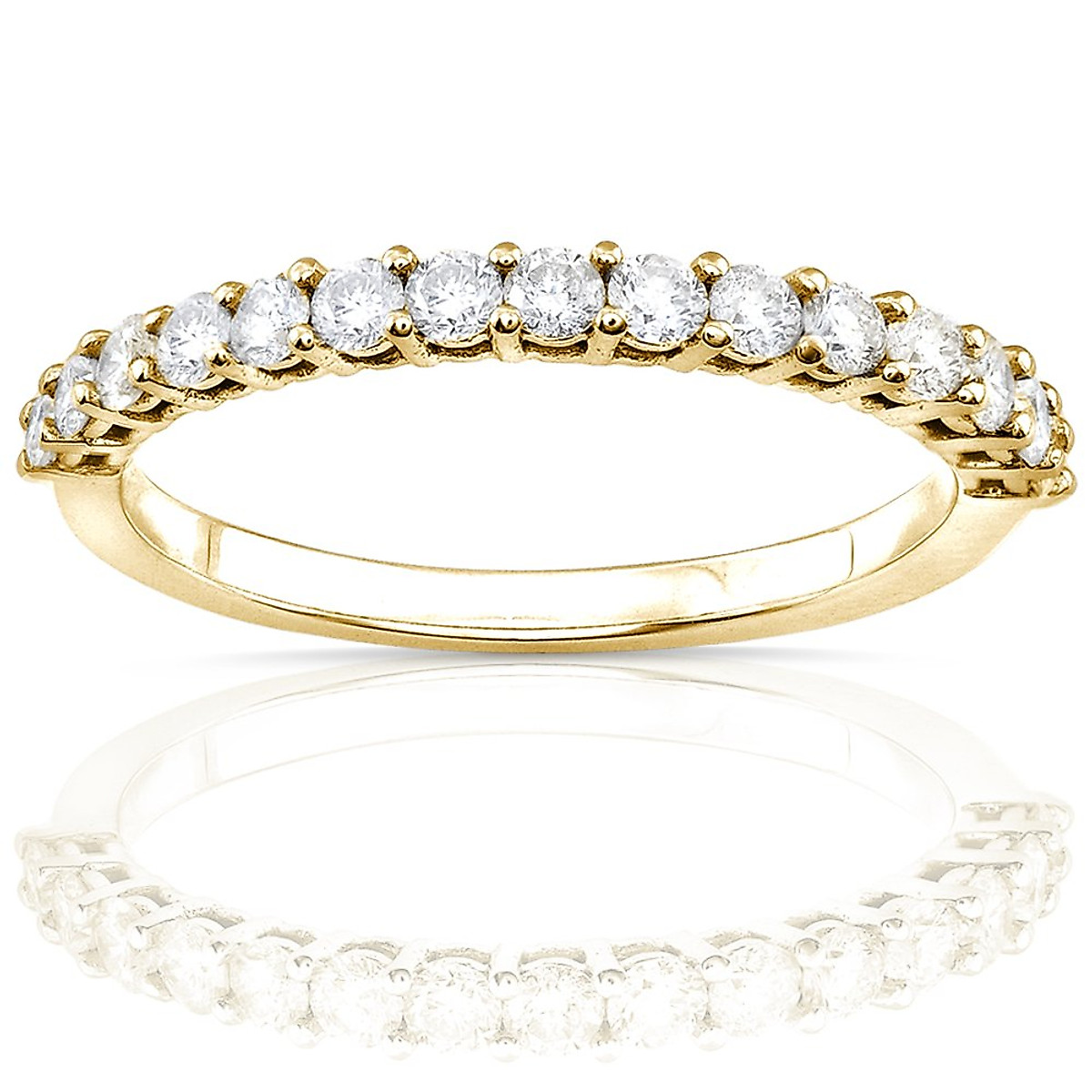 Kobelli Straight Diamond Band 1/2 carat (ctw) in 14kt Gold, White Gold, Size 5.5