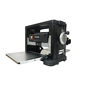Cutech 40600H 13-Inch Spiral Cutterhead Benchtop Planer with 26 Tungsten Carbide Inserts, Single Speed Feed Rate, Snipe Minimizer, and Board Return Rollers