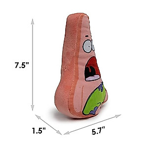 Buckle-Down Dog Toy, Nickelodeon, Plush Squeaker Spongebob Squarepants Surprised Patrick Starfish, 8" x 6" (DTPT-SQBL)